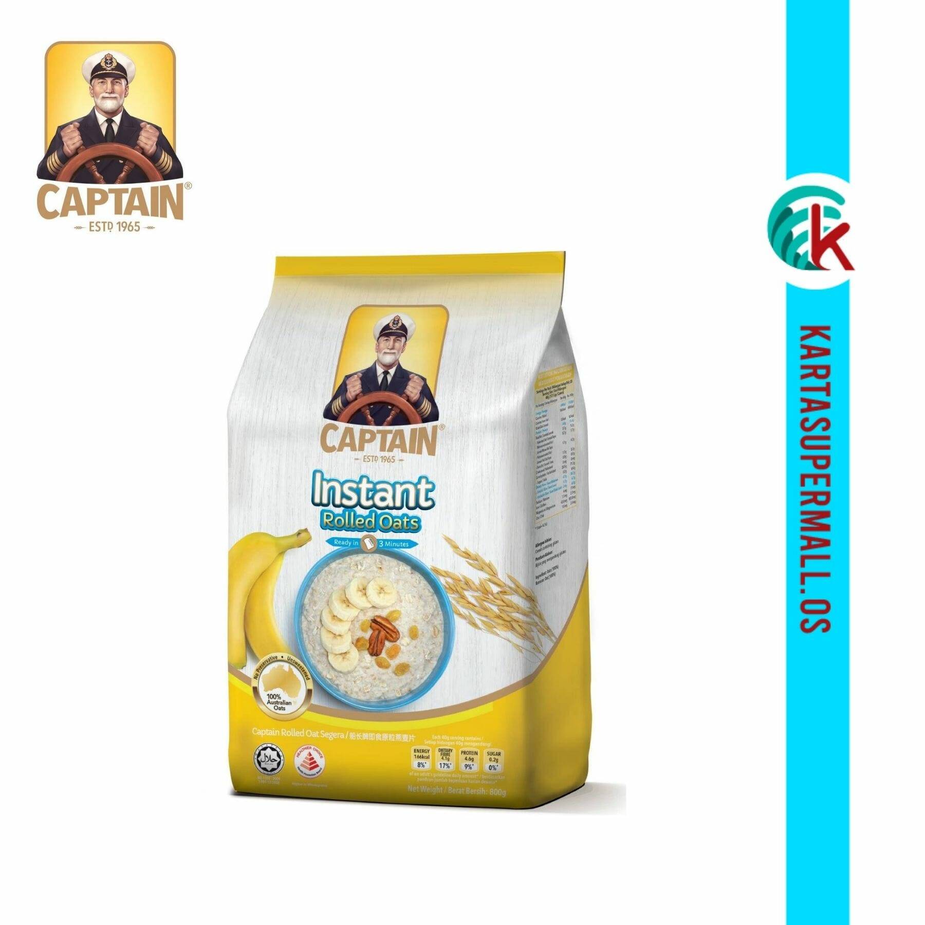 Captain Oats Instant Rolled Oats 800g - Karta Supermall