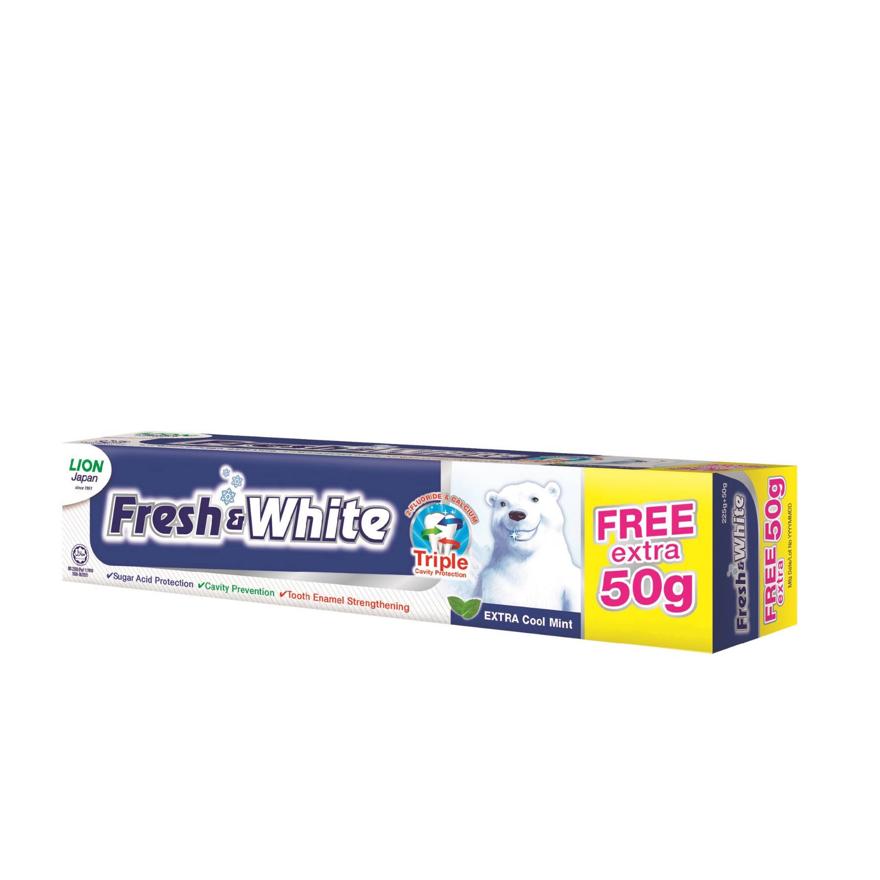 Fresh & White Toothpaste (Extra Cool Mint) 225g + 50g - Karta Supermall